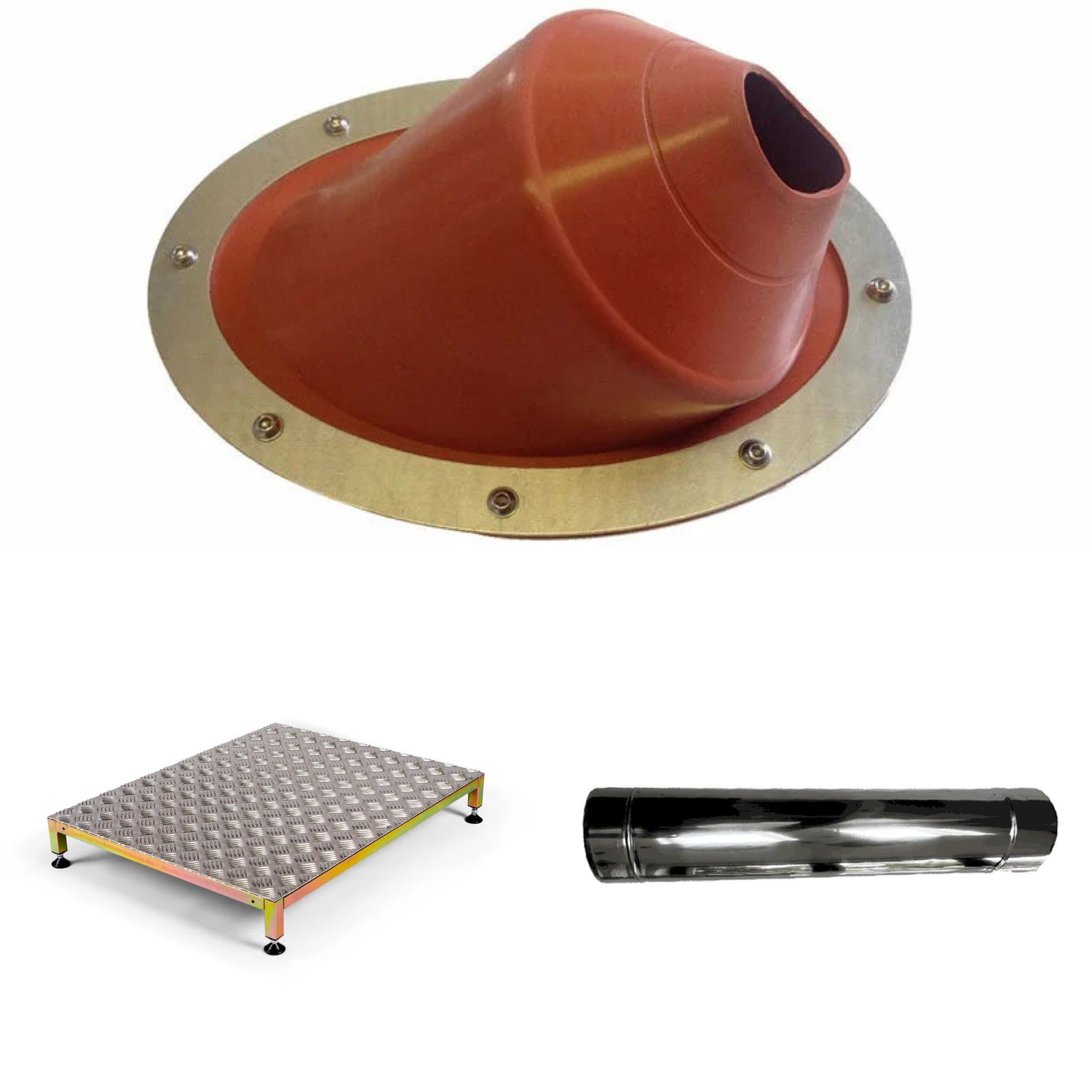 Stove Fitting Kit Bundle (platform, double walled flue pipe section an ...